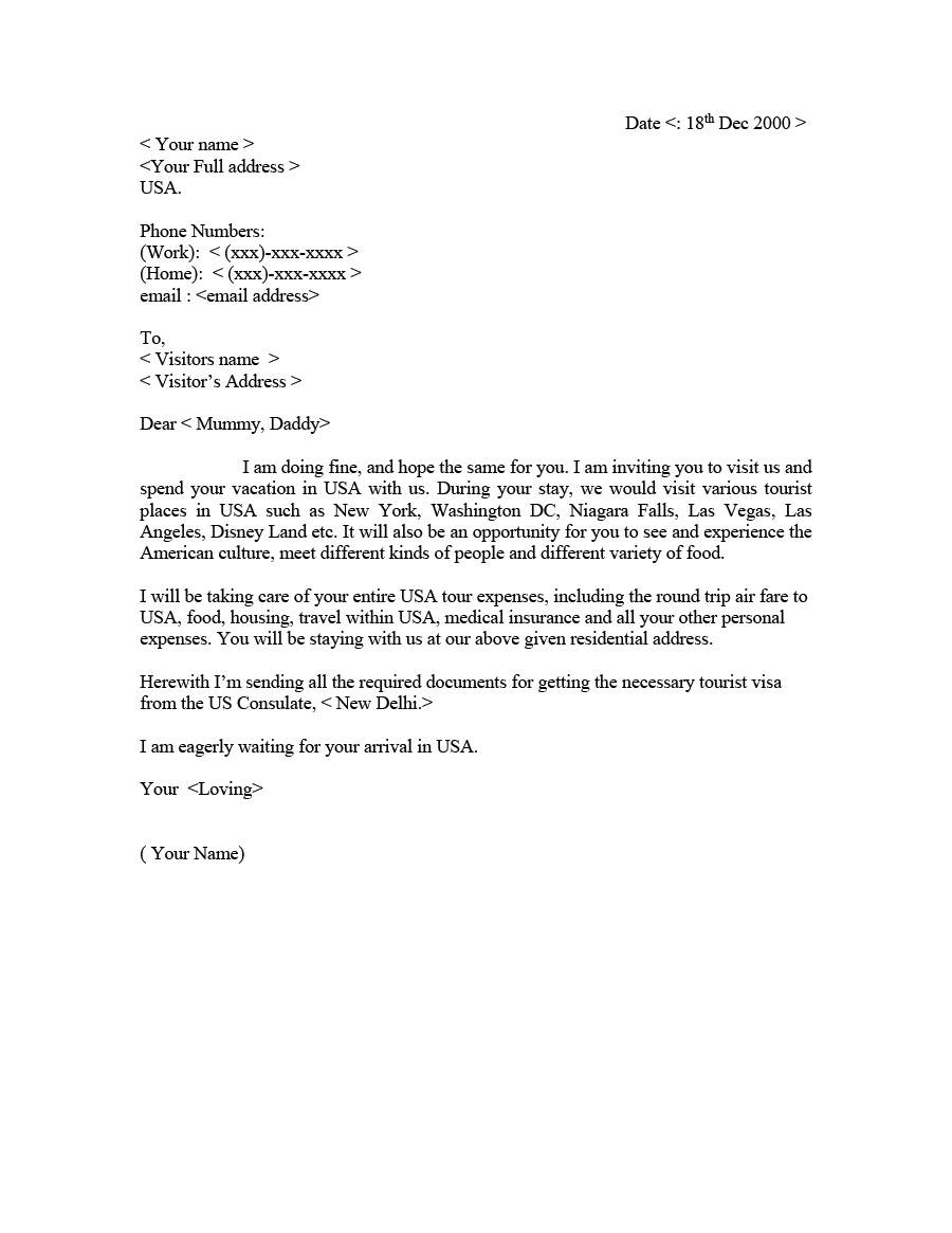 Example Of Reference Letter For Immigration Purpose Invitation 