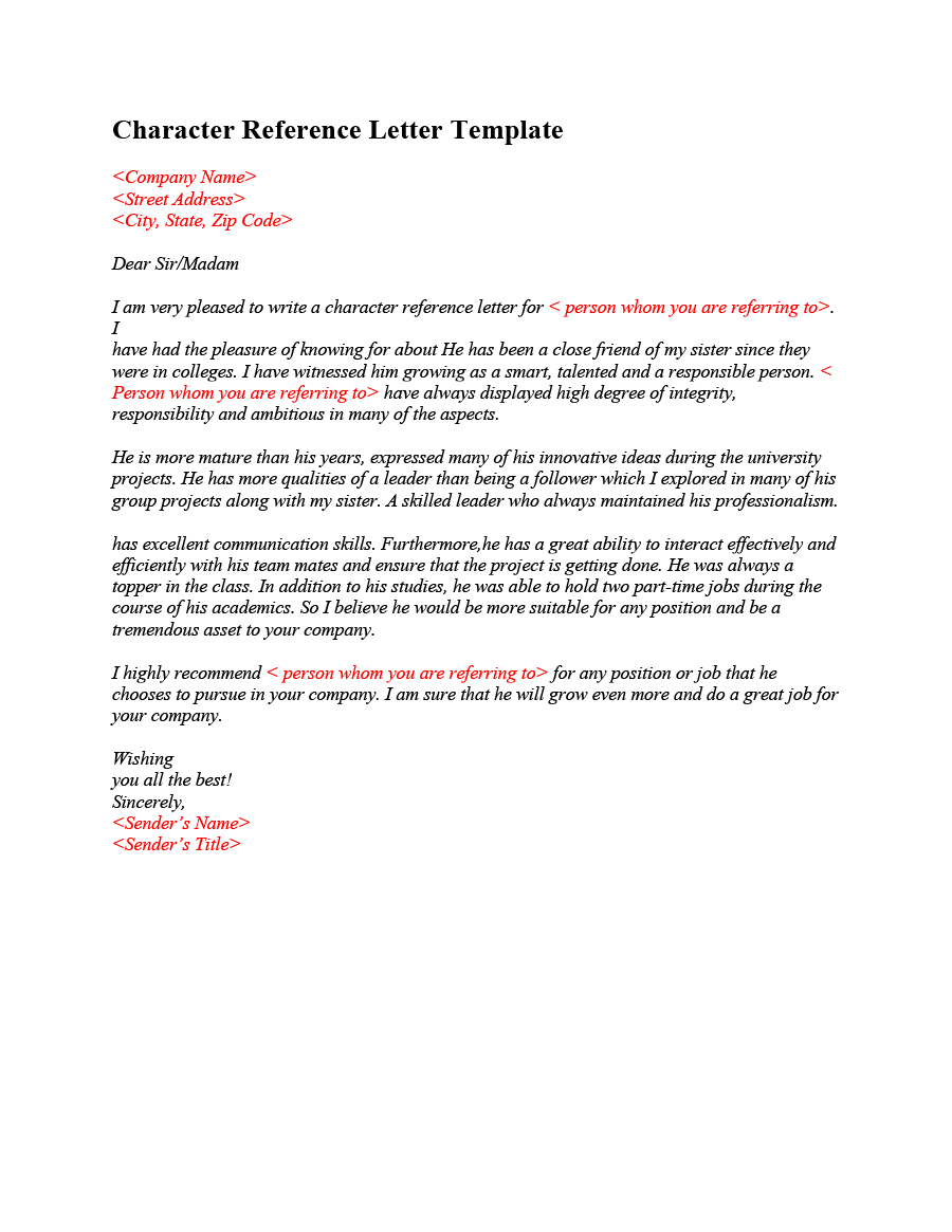 Character Reference Letter For Court Template Qld Invitation Template Ideas