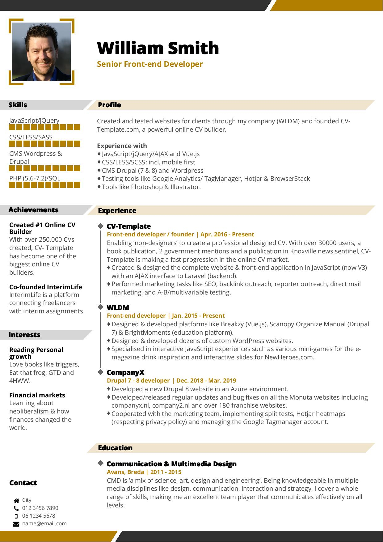 An Excellent Cv Template Invitation Template Ideas