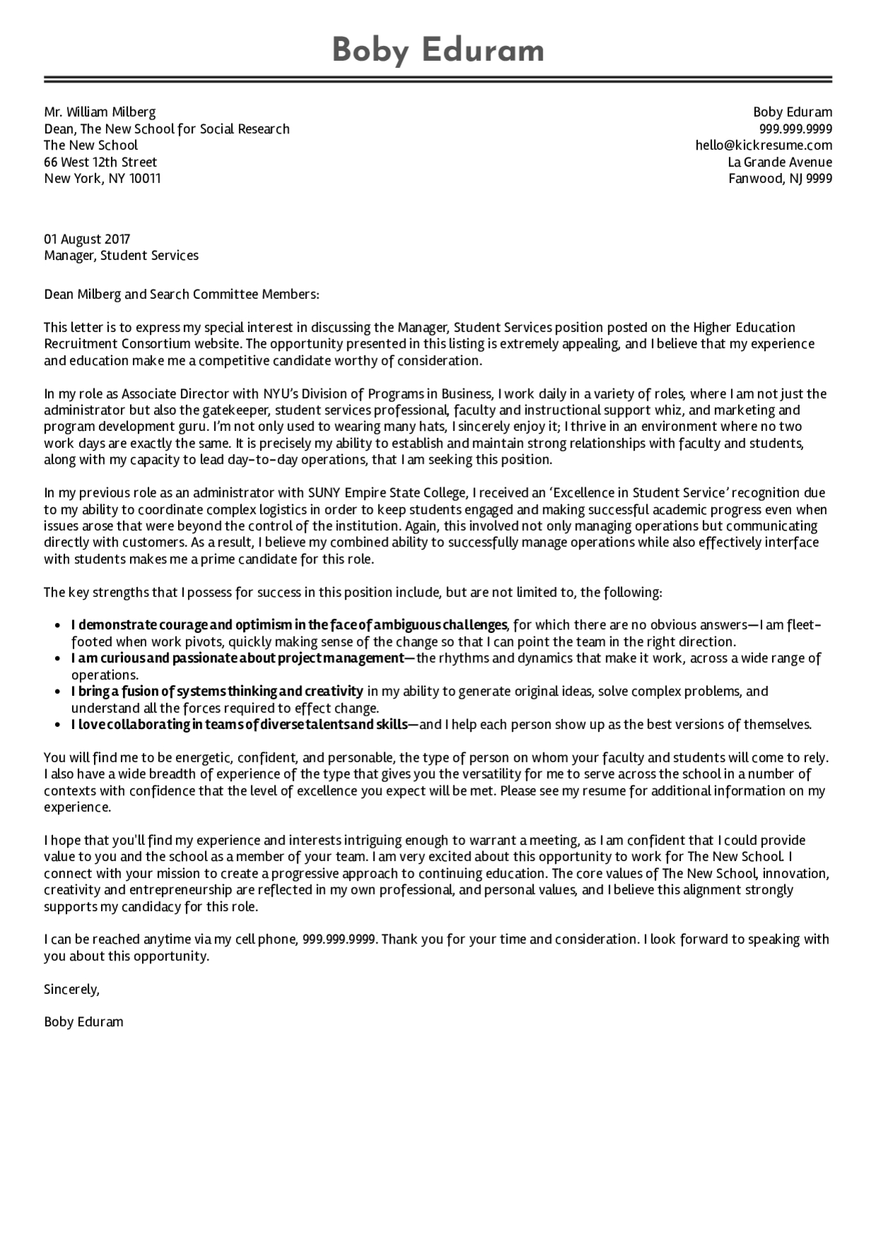 Cover Letter For Dean Of Students Invitation Template Ideas