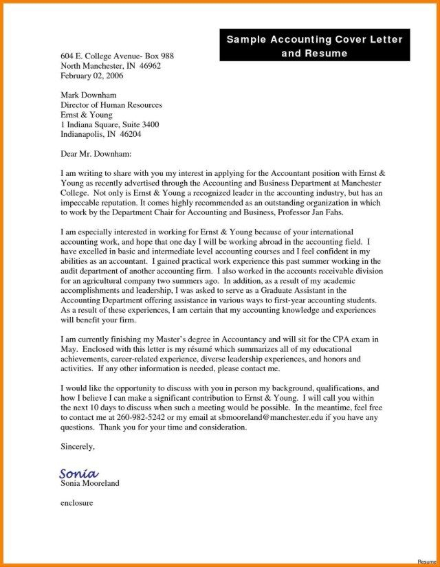 Entry Level Accounting Cover Letter Invitation Template Ideas