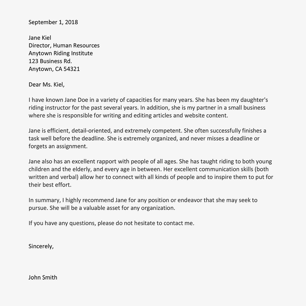 A Good Recommendation Letter Examples Invitation Template Ideas