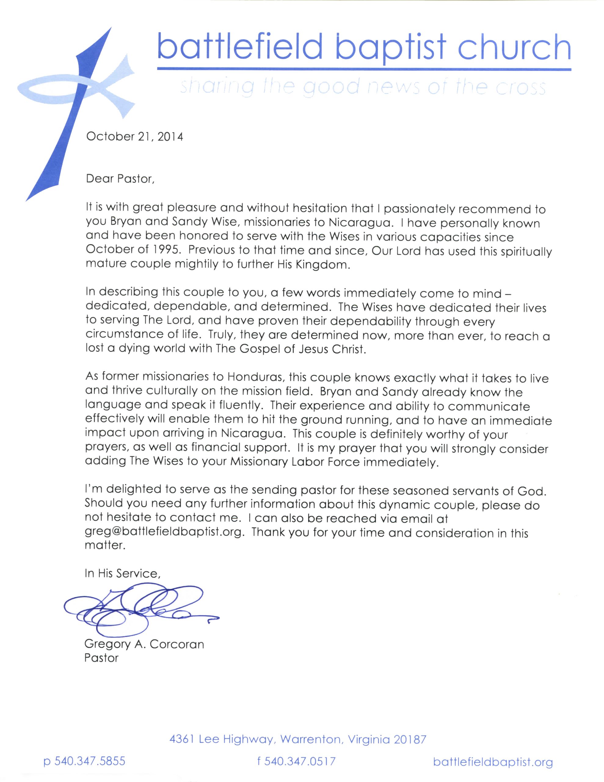 Sample Recommendation Letter From Church Pastor Invitation Template Ideas