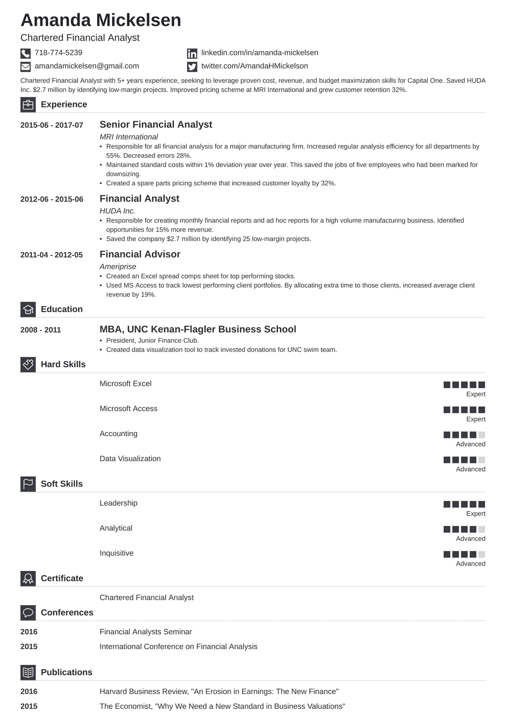 Kenan Flagler Resume Template
