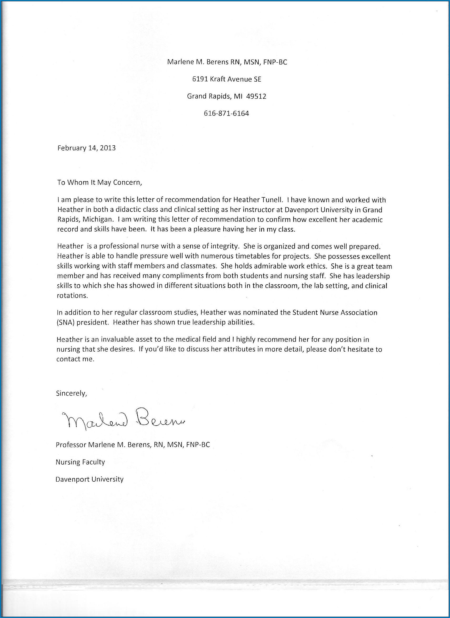 Letter Of Recommendation For Healthcare Field Invitation Template Ideas