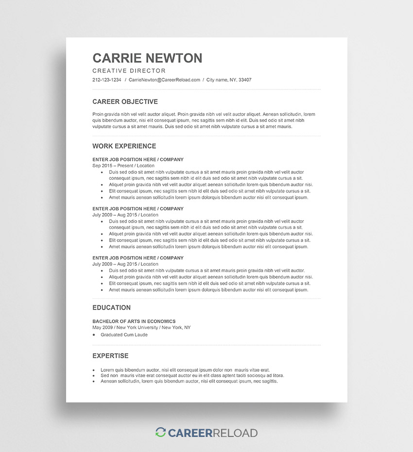 Ats Cv Template 2019 Invitation Template Ideas Riset