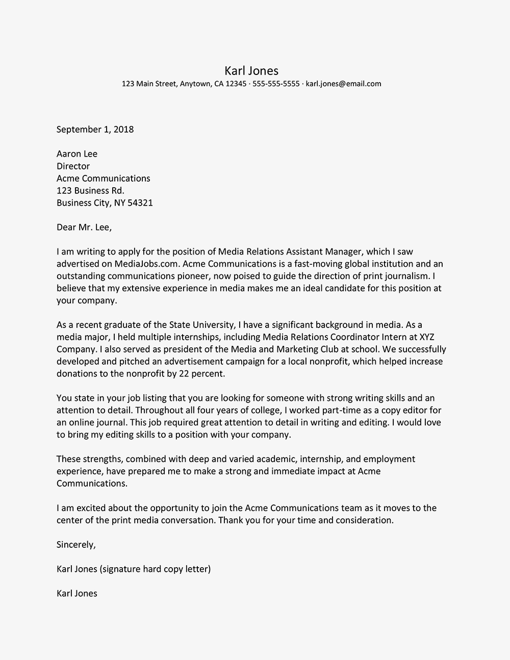 Recent College Graduate Cover Letter Examples Invitation Template Ideas