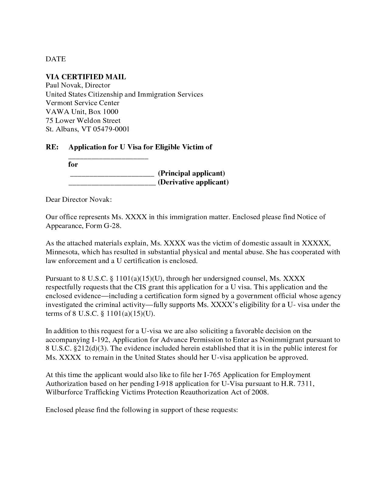Us Entry Waiver Reference Letter Examples Invitation Template Ideas