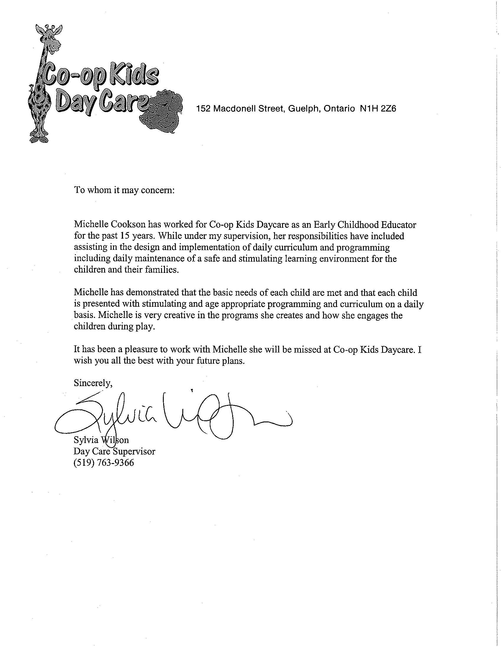 Child Caregiver Recommendation Letter Invitation Template Ideas