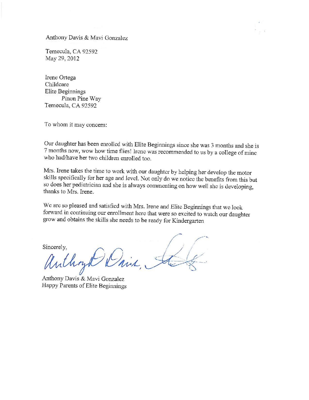 Child Care Letter Of Recommendation Invitation Template Ideas