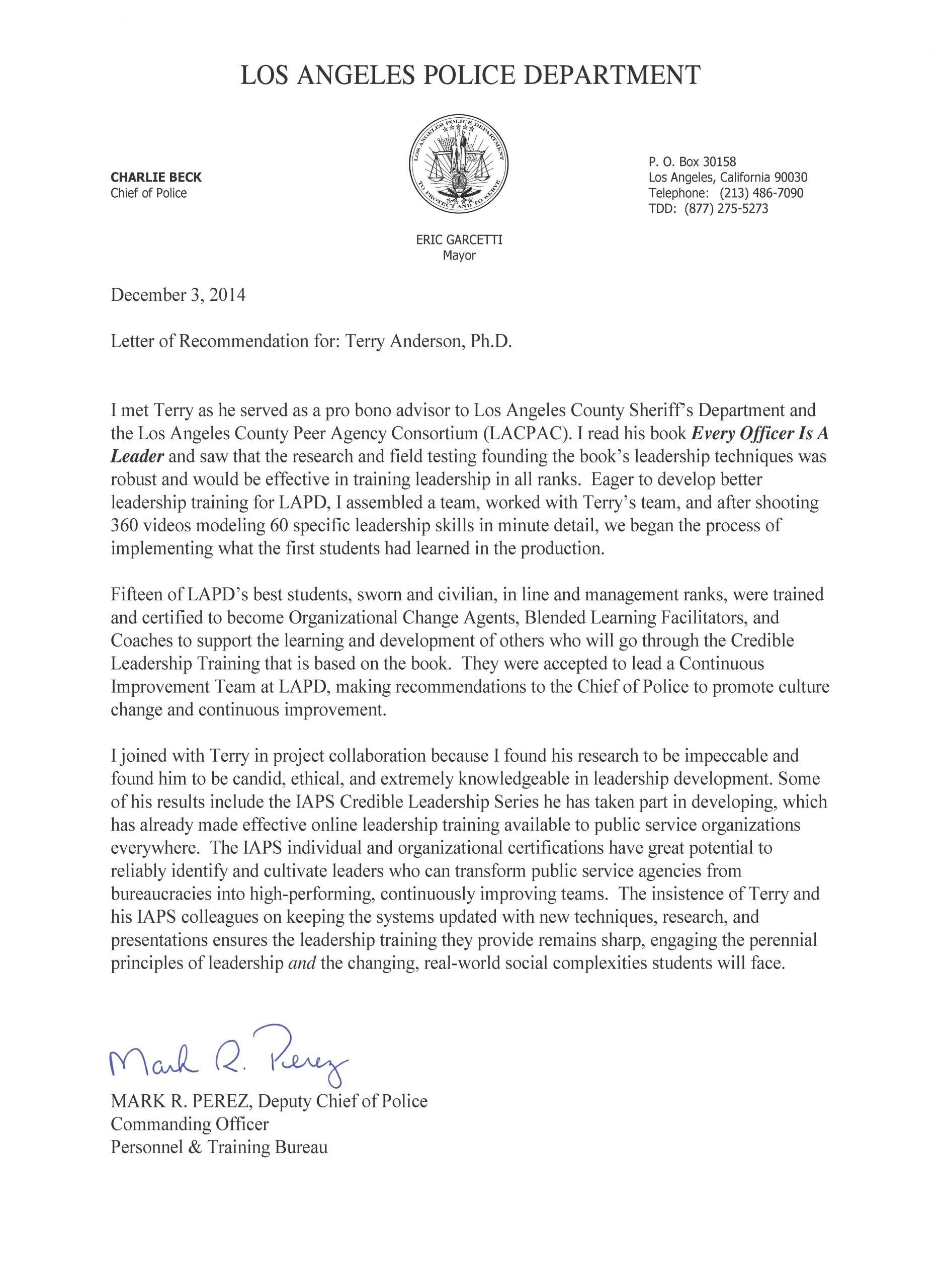 Letter Of Recommendation For Police Department Invitation Template Ideas