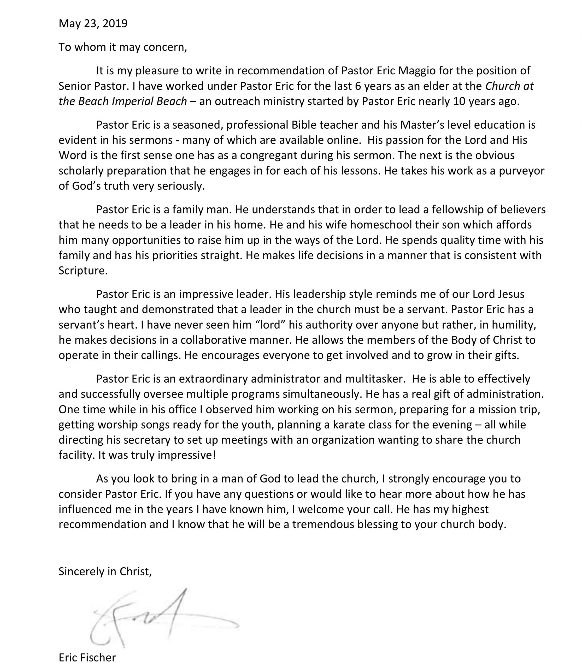 Recommendation Letter From Church Pastor Invitation Template Ideas