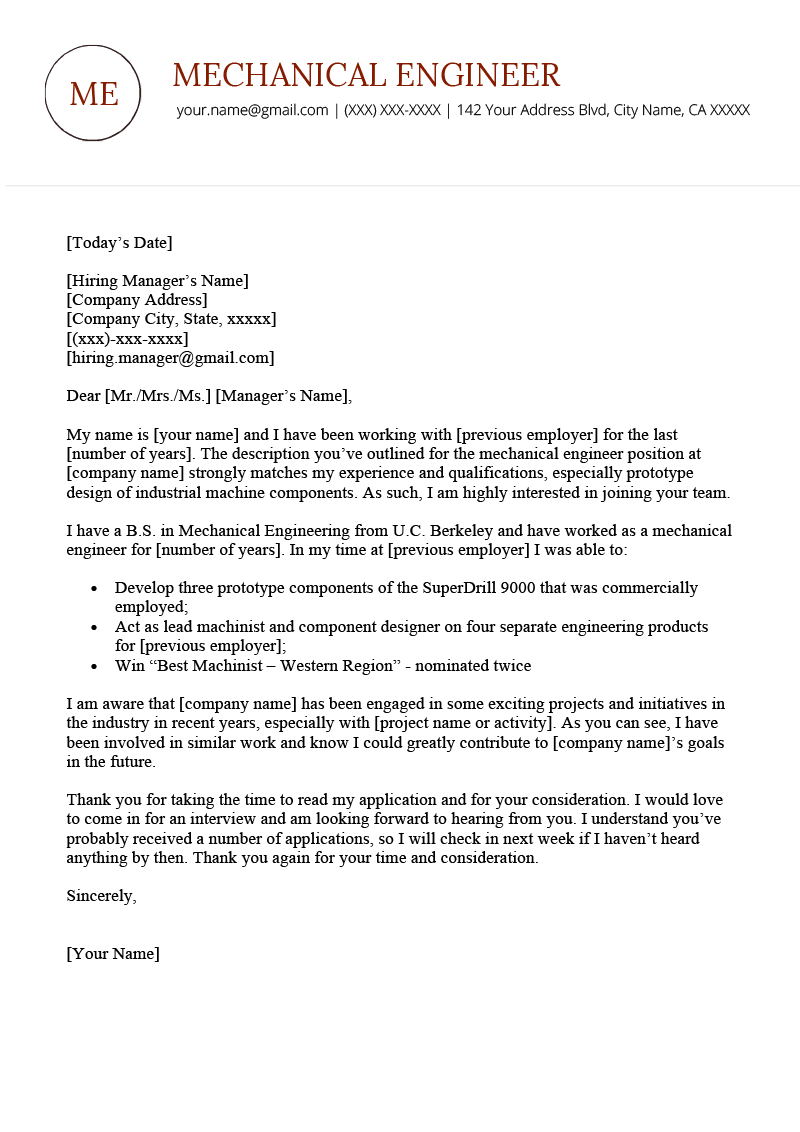 Engineer Cover Letter Sample Invitation Template Ideas