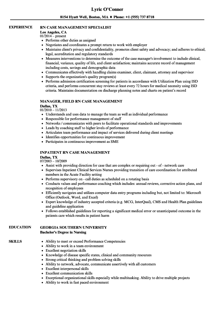 Resume Template For Nurse Case Manager Invitation Template Ideas