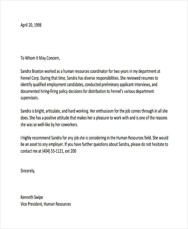 Simple Recommendation Letter For Employee Invitation Template Ideas