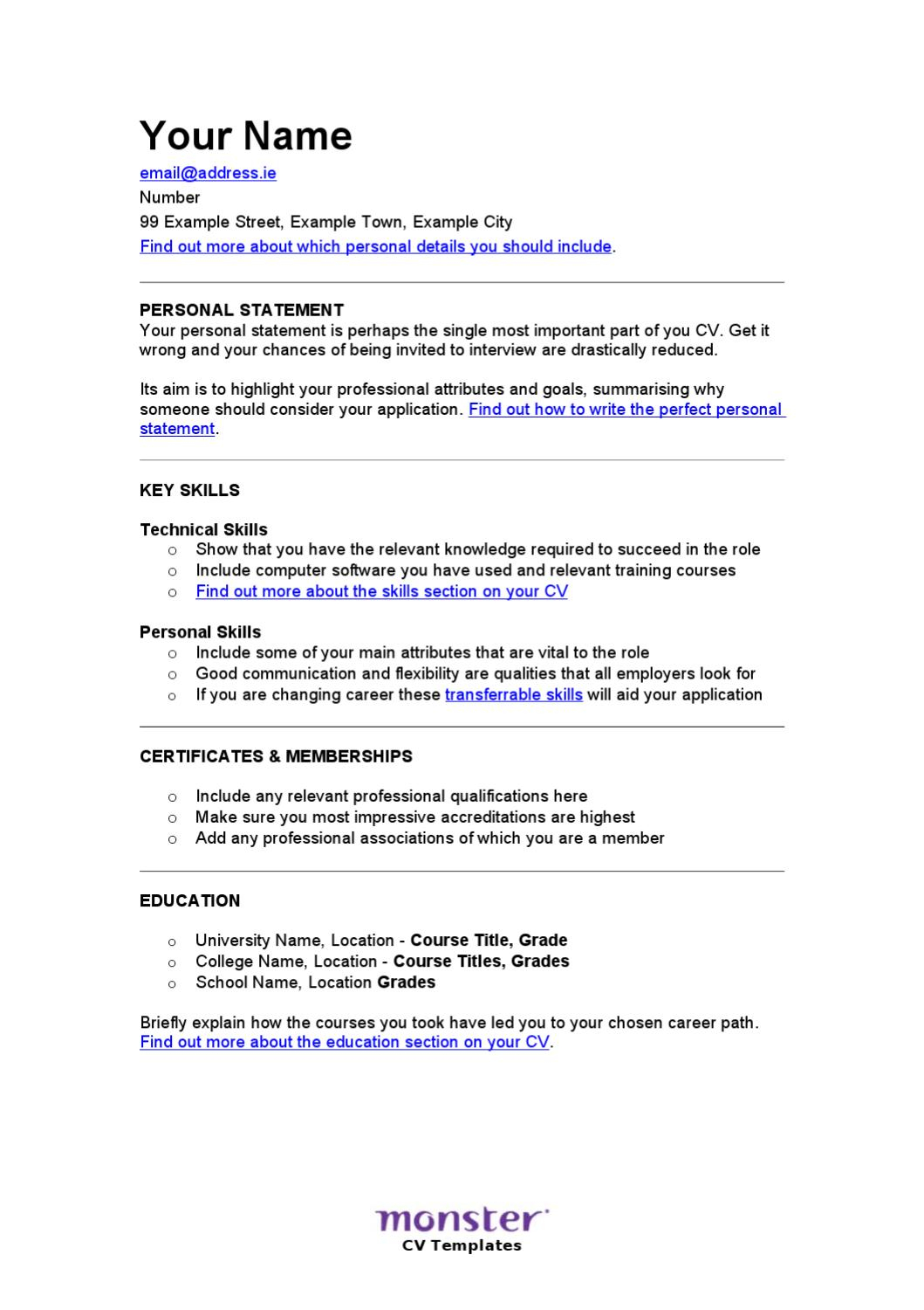 Competency Based Cv Template Invitation Template Ideas