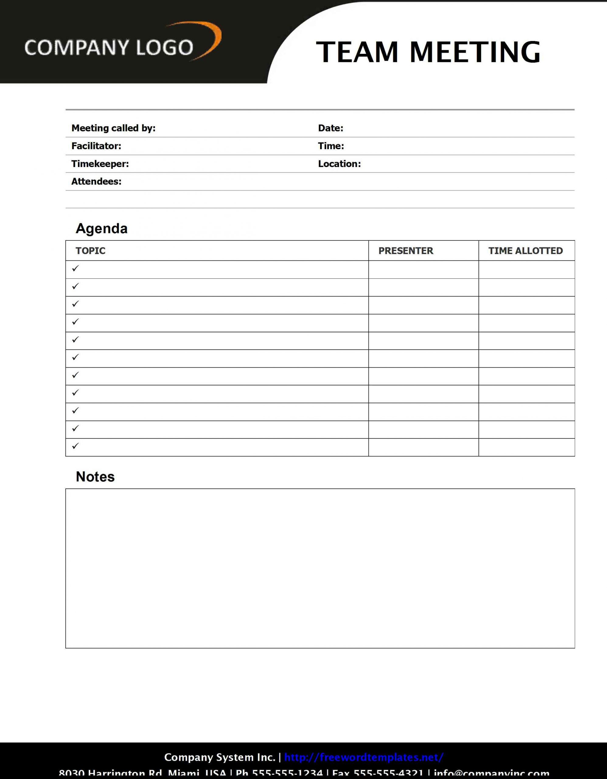 Fun Team Meeting Agenda Template Invitation Template Ideas