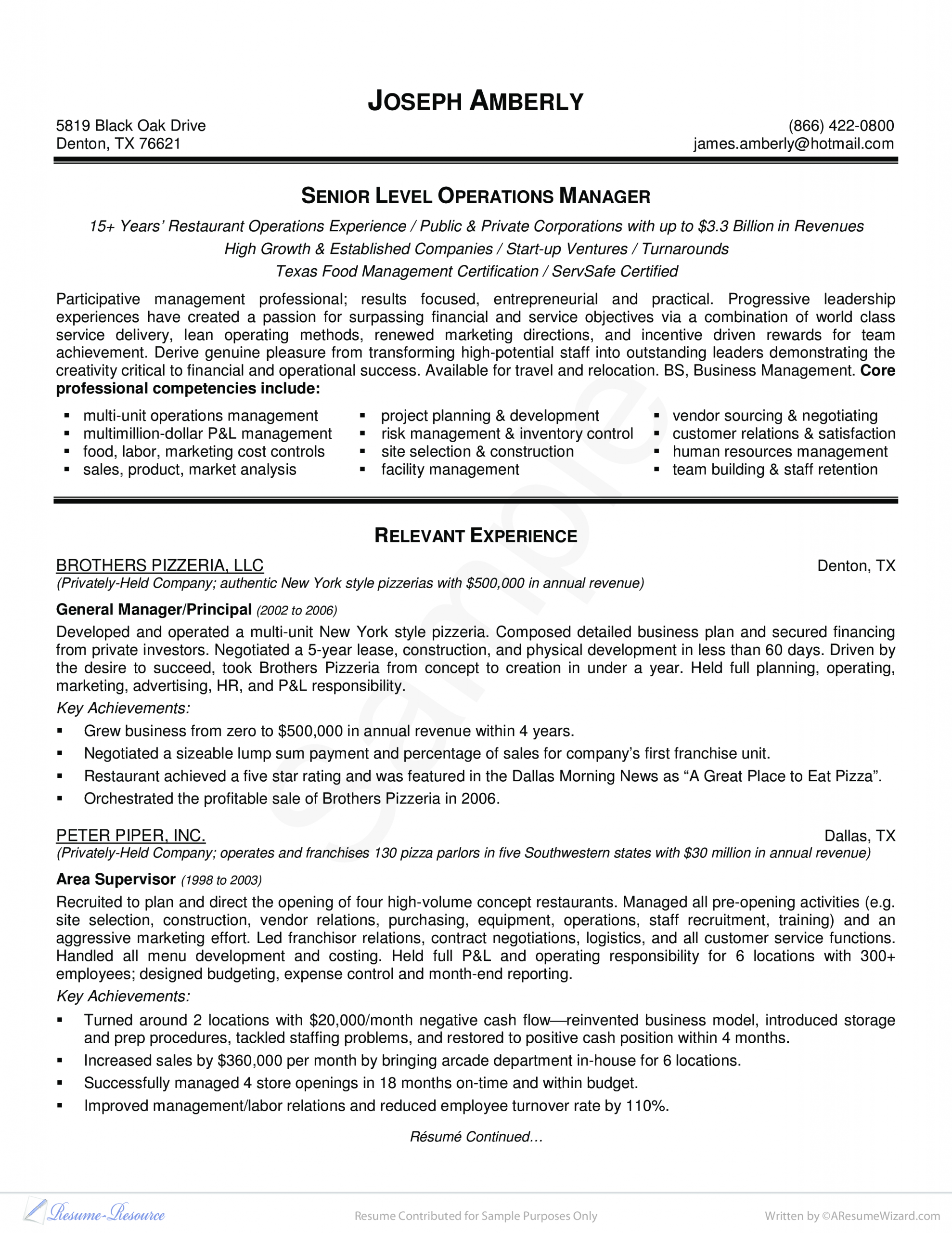Operation Manager Cv Template Invitation Template Ideas
