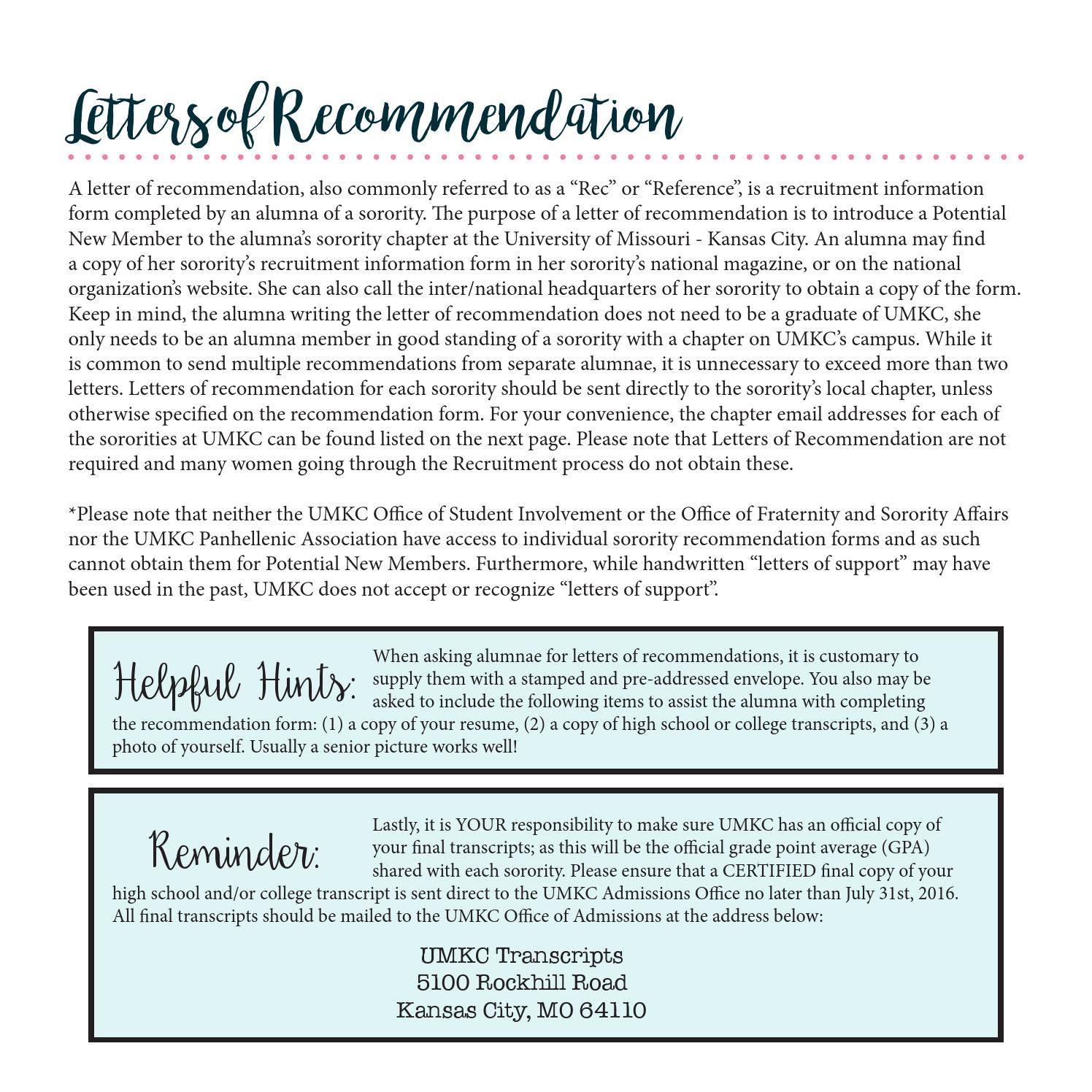 Letter Of Recommendation To Join A Sorority Invitation Template Ideas