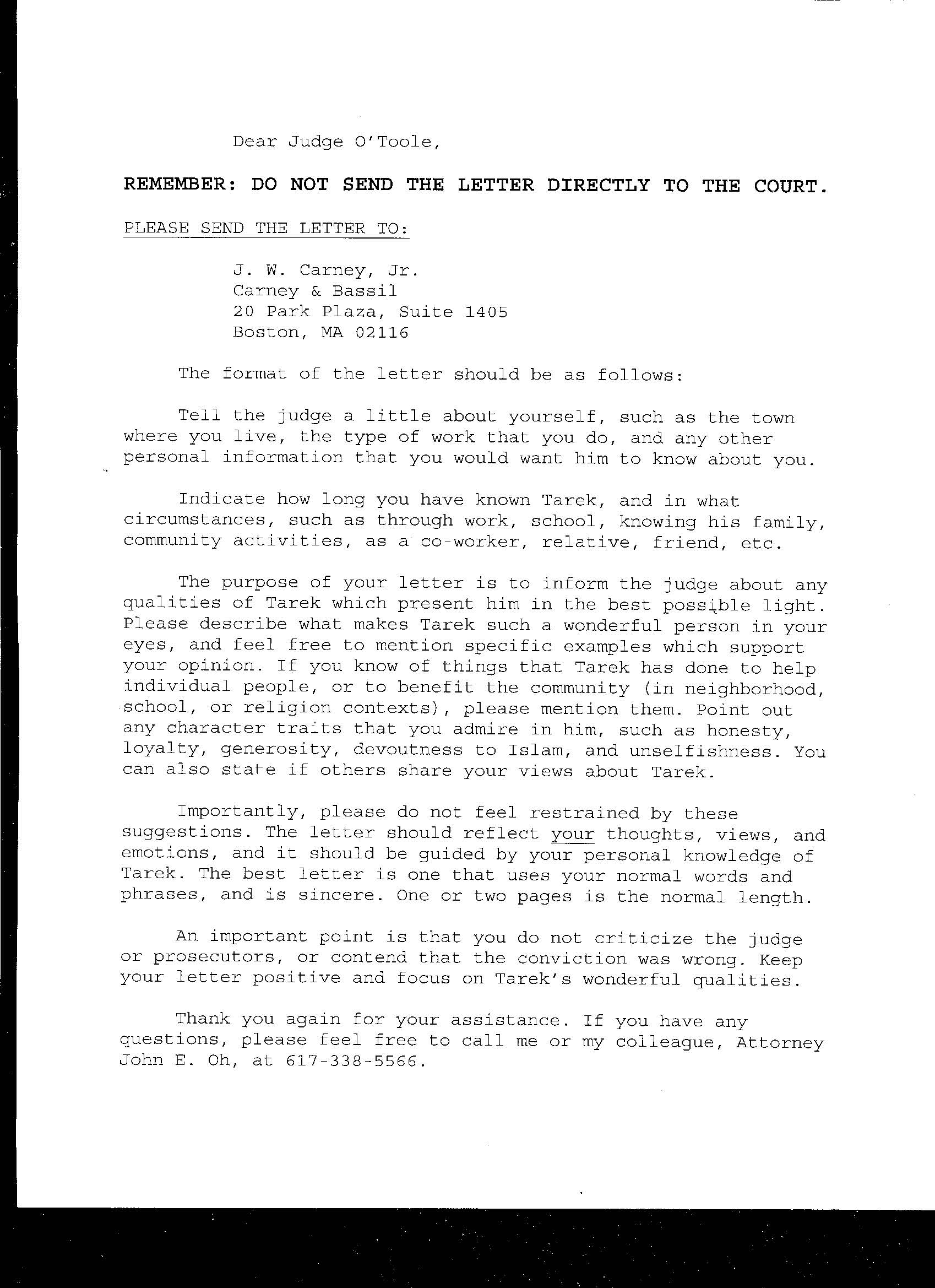 Character Letter To Judge For My Son Collection Letter Template 