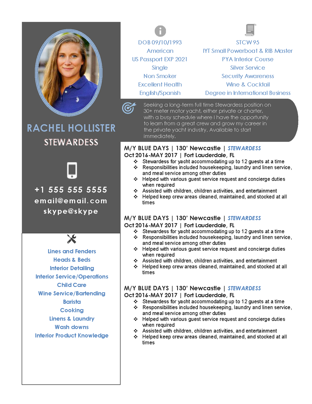 Yacht Chef Cv Template Invitation Template Ideas